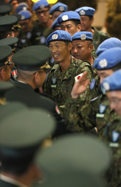 First batch of GSDF members return after S. Sudan peacekeeping mission ...