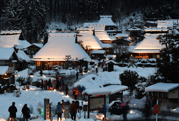 In Photos: Snow-covered thatched houses lit up in Kyoto Pref. - The ...