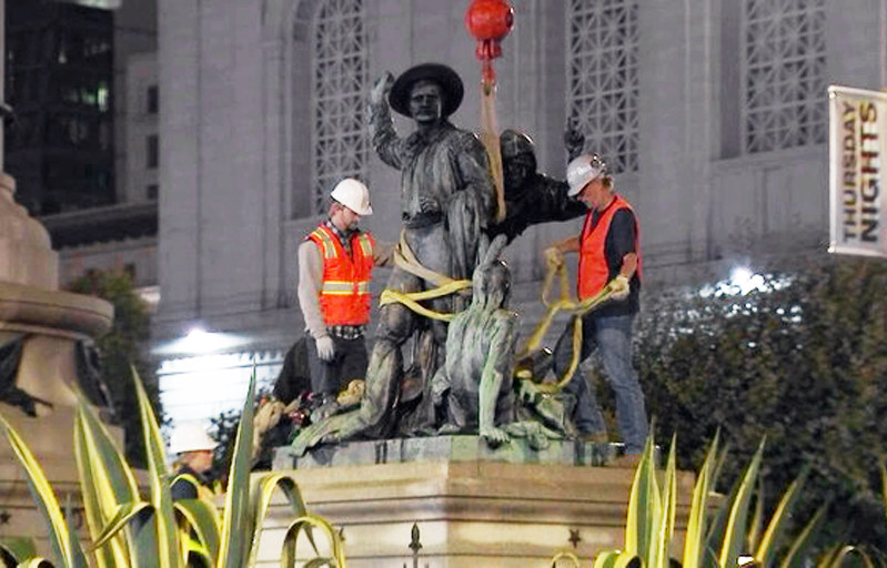 San Francisco statue that some call racist is removed - The Mainichi