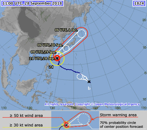 Powerful Typhoon Trami set to strike southern Japan, bring torrential ...