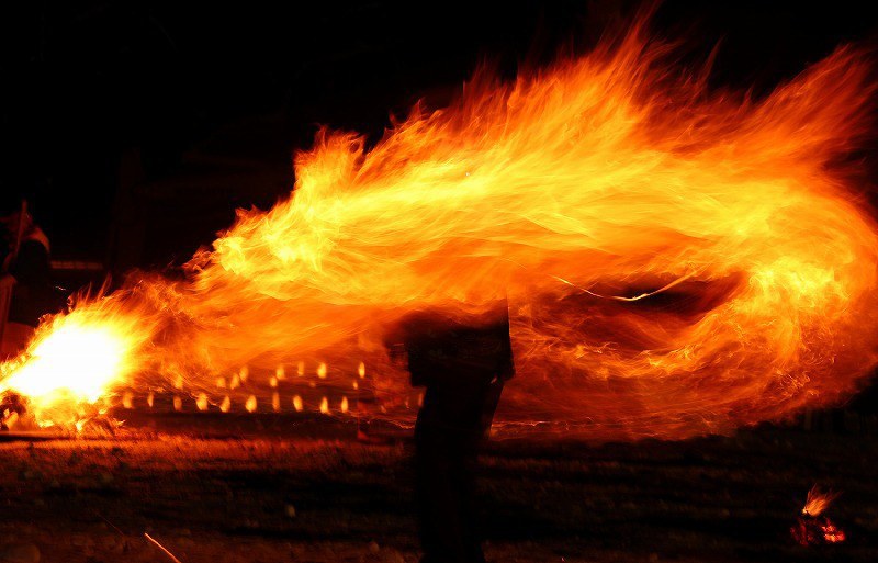 In Photos: Akita festival's burning rings of fire - The Mainichi