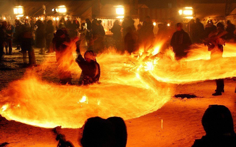 Akita Pref. festival lights up night with rings of fire - The Mainichi