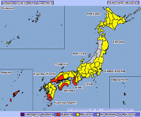 Heavy rain, landslide warnings issued for western Japan - The Mainichi
