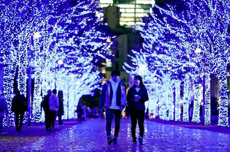In Photos: Street and park near Shibuya Station lit up in blue - The ...