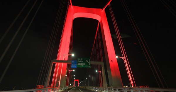 In Photos: Tokyo gov't HQ, Rainbow Bridge lit up in red to urge ...