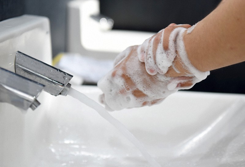 Bottled soap switched with highly acidic liquid at public restroom in ...