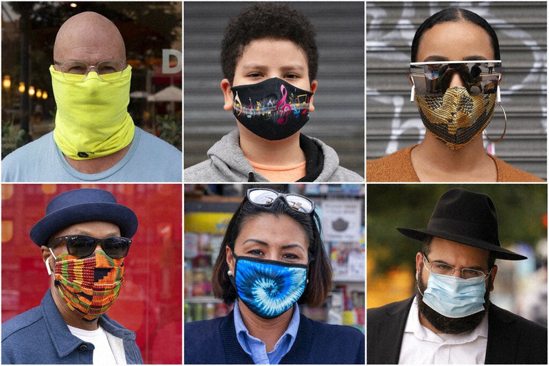 PHOTOS: Faces meet fashion in New Yorkers' mask choices - The Mainichi