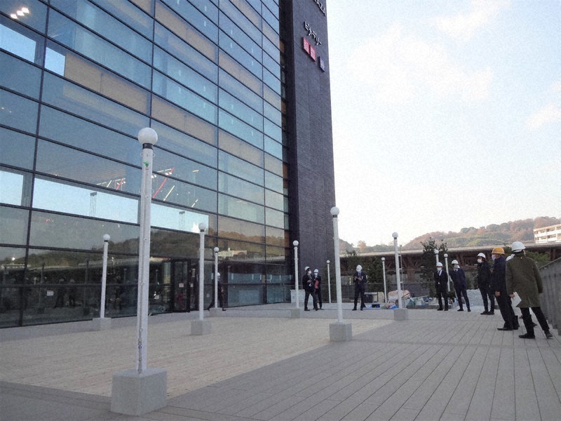 Sneak peek of new west Japan station complex shows grand waterfall amid ...