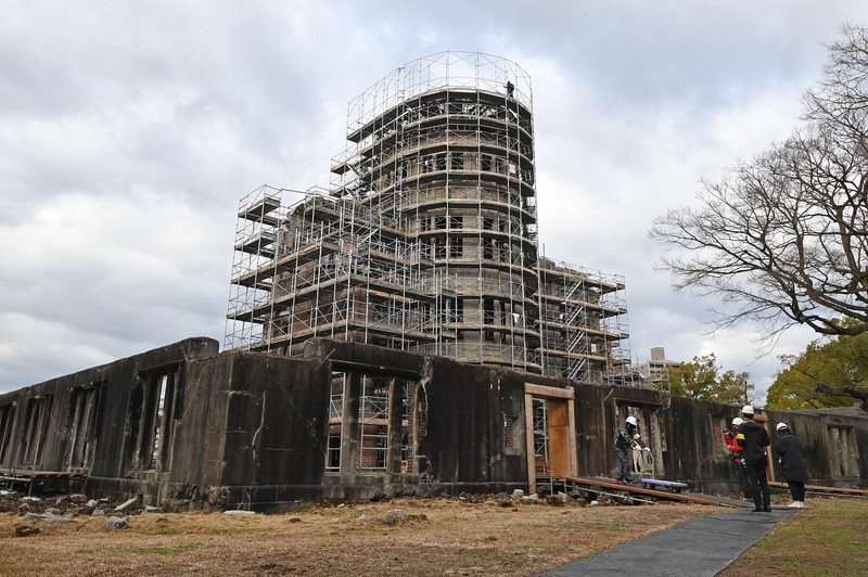 In Photos: Preservation work at Hiroshima's Atomic Bomb Dome - The Mainichi