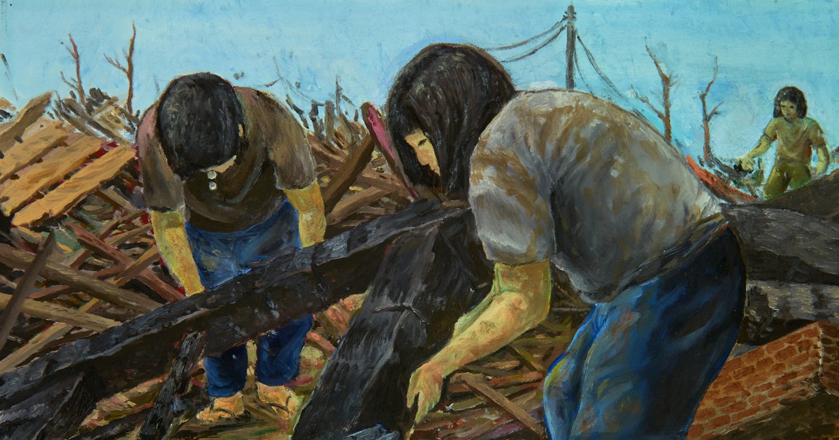 Exhibit of student paintings based on A-bomb survivor testimonies to ...