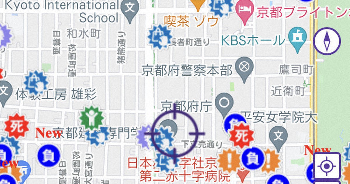 Kyoto police release online map of street crime, traffic accident info ...