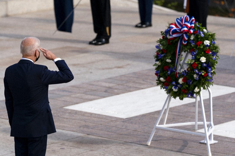 Biden salutes troops as 'spine of America' on Veterans Day - The Mainichi