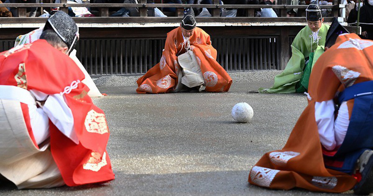 In Photos: Japan's ancient football game played in colorful robes at ...