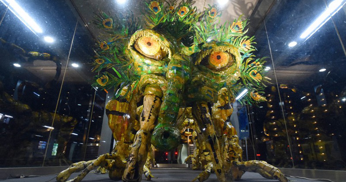 In Photos: Monster-like artwork on display at southwest Japan station ...