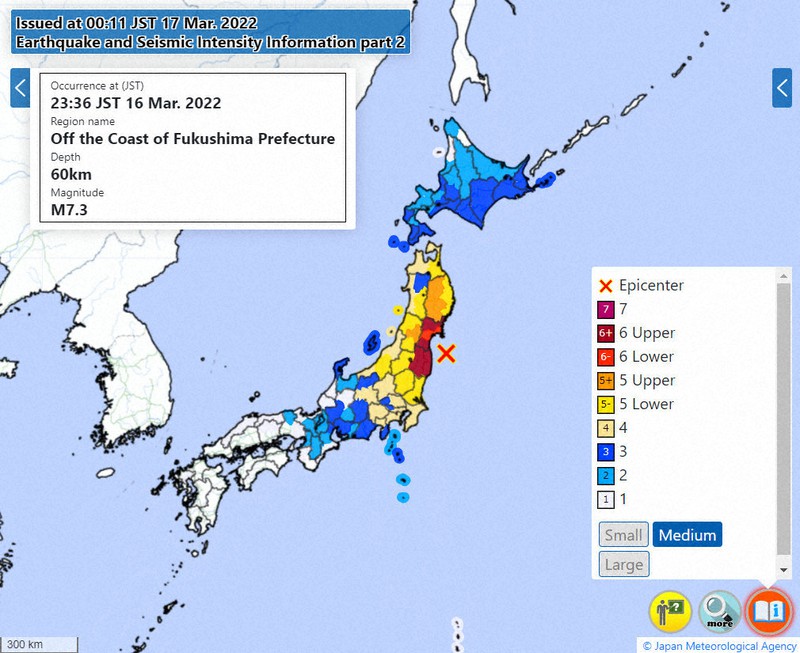 Magnitude-7.3 quake rocks northeast Japan, tsunami advisory issued ...
