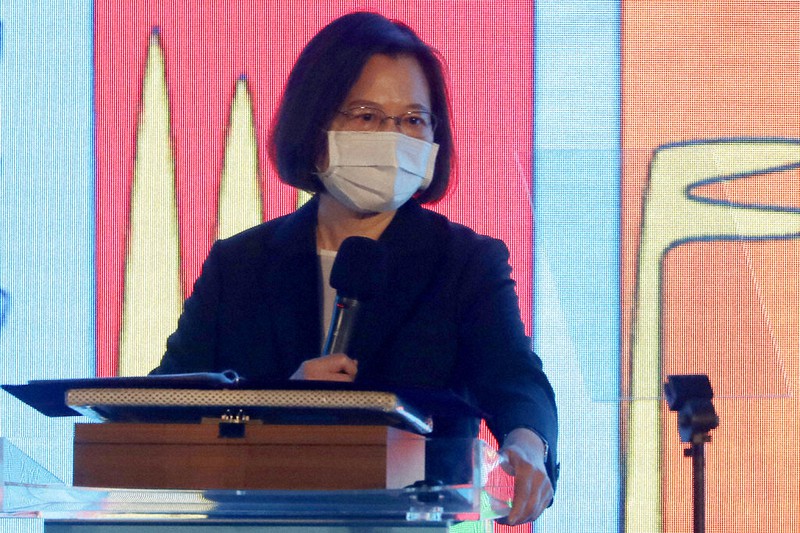 Taiwan's Tsai says no backing down to Chinese aggression - The Mainichi
