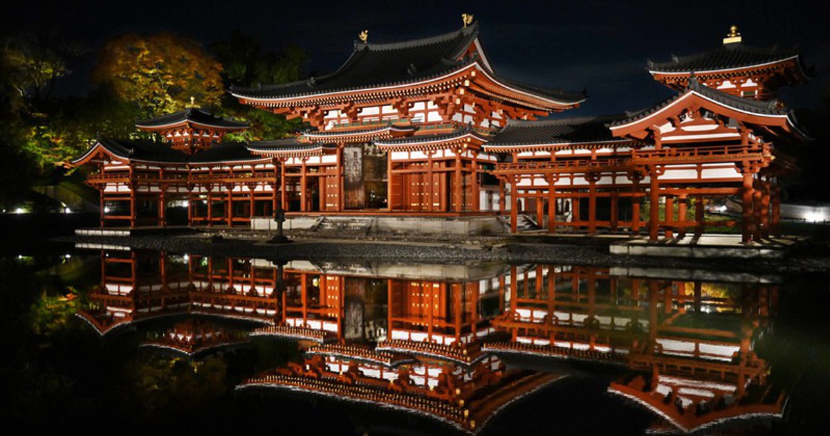 In Photos: Famous Phoenix Hall at Kyoto Pref. temple lit up for fall ...