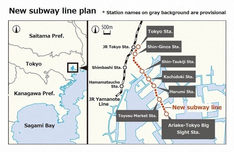 New subway line connecting Tokyo Station, waterfront area planned for ...