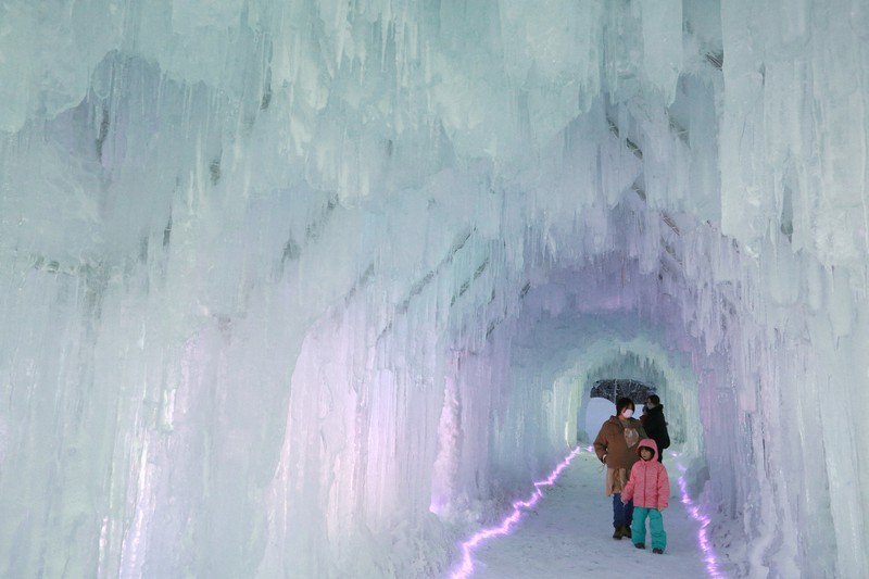 In Photos: Ice cave at 'coldest place on Japan's Honshu main island ...