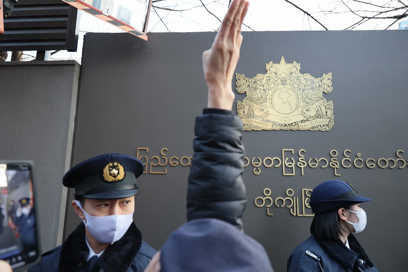 In Photos: Myanmar people in Tokyo protest on 2-yr-anniv. of coup - The ...