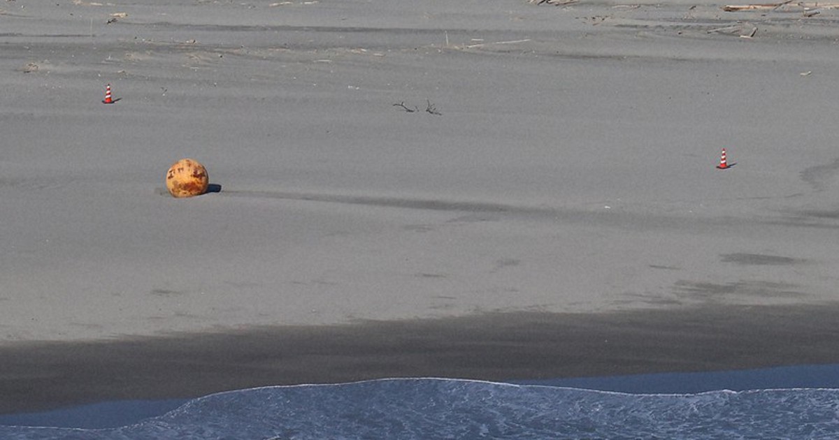 In Photos: Metal ball found on Japan beach mystifies authorities - The ...