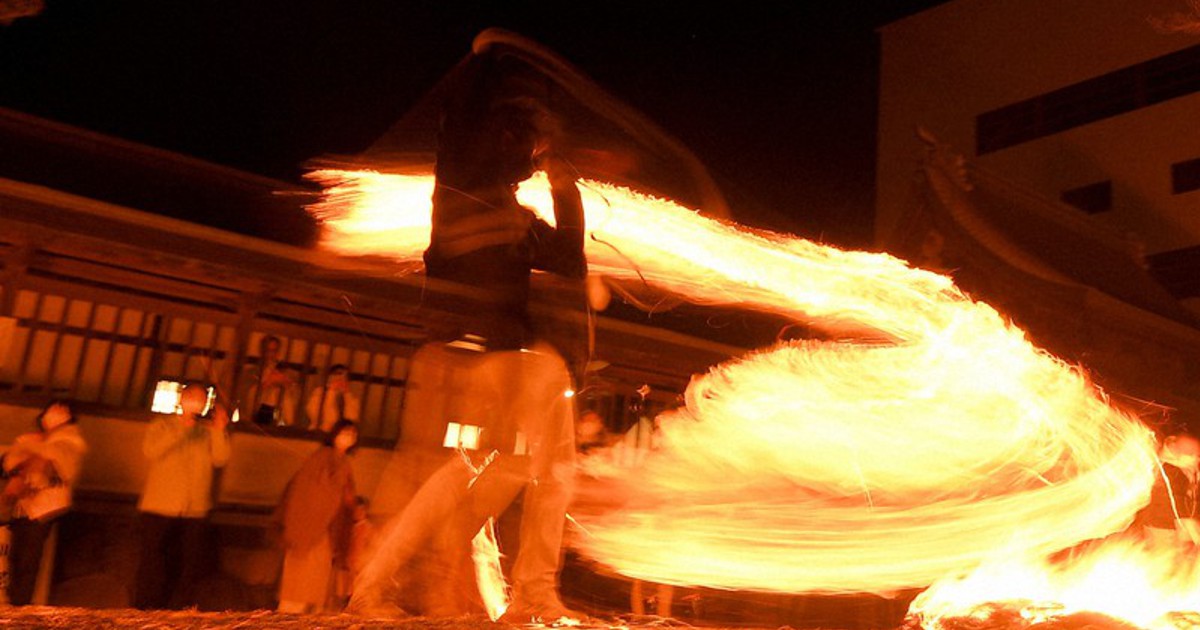 In Photos: Fire-spinning ritual beckons spring, rich harvests at Japan ...