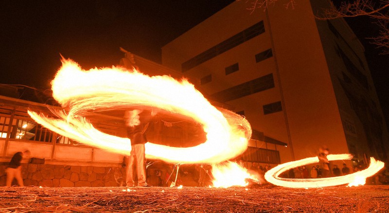 In Photos: Fire-spinning ritual beckons spring, rich harvests at Japan ...