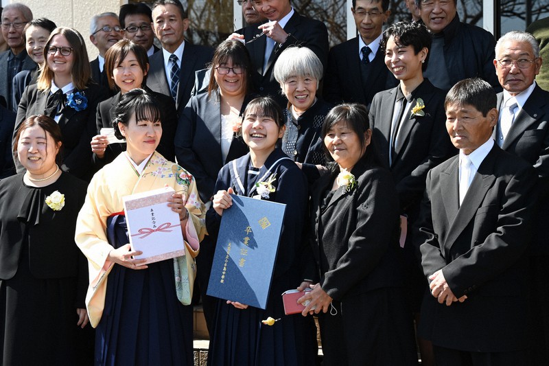 In Photos: Only junior high school student on remote Japan island ...