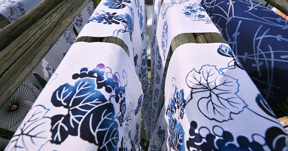 In Photos: Curtains of dyed yukata fabric create early summer spectacle ...