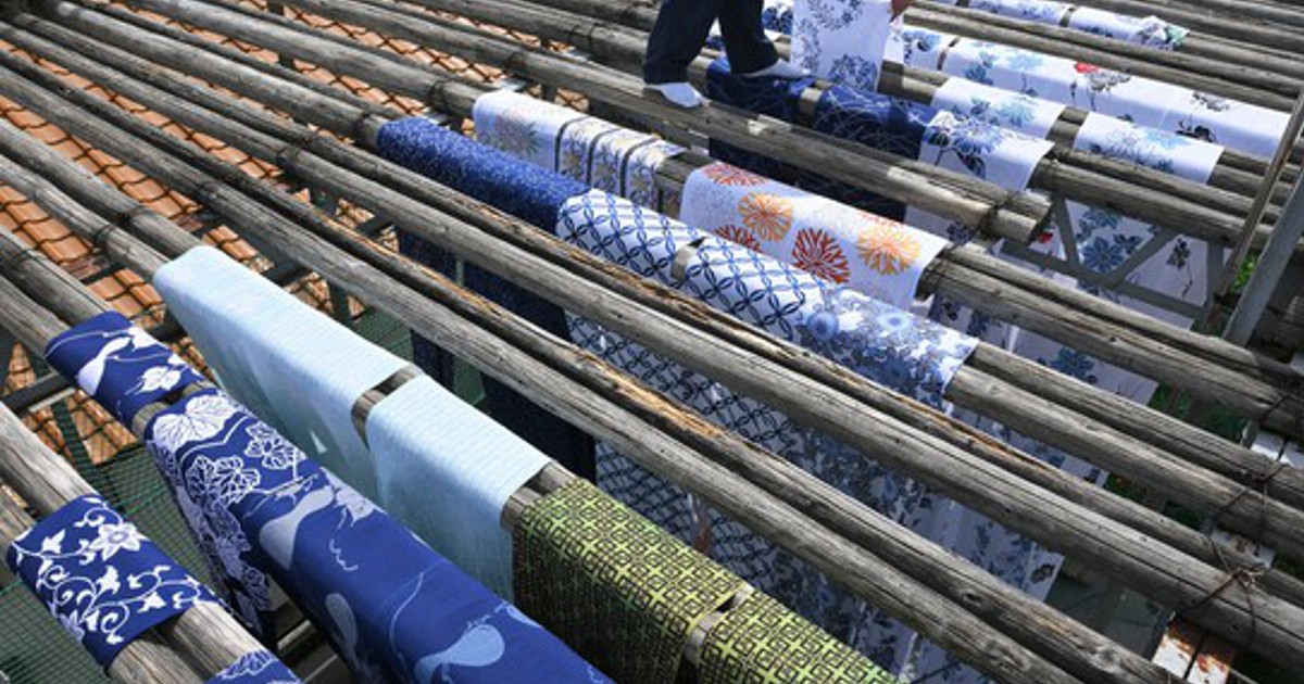 In Photos: Curtains of dyed yukata fabric create early summer spectacle ...