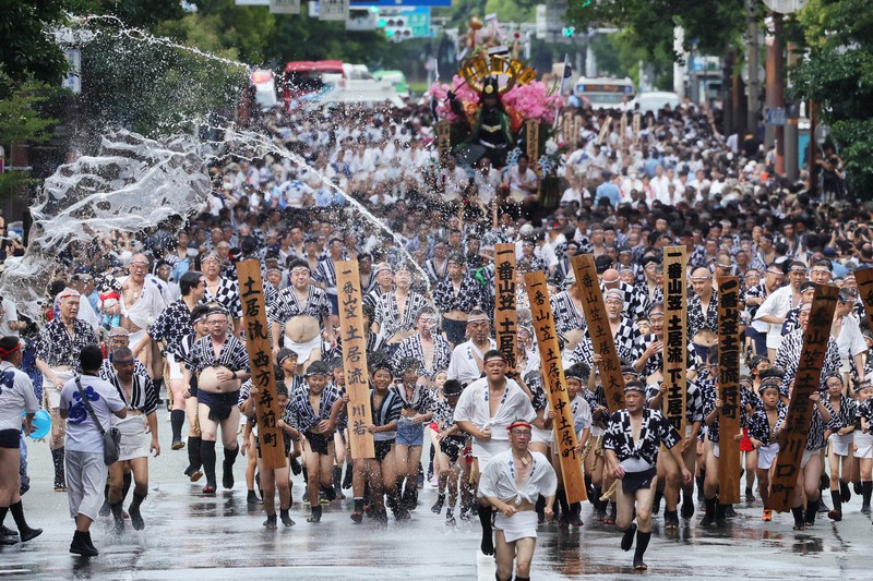 In Photos: Hakata Gion Yamakasa festival showcases huge floats in ...