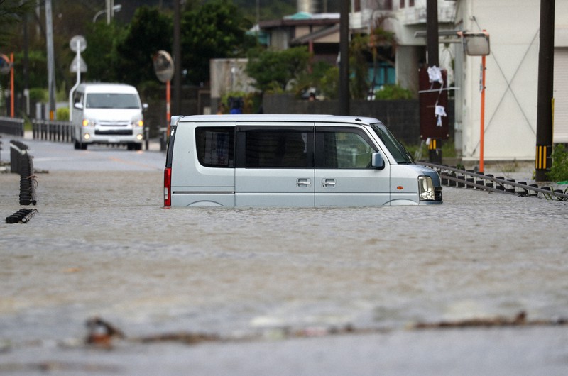 Tropical storm hits Japan's Okinawa islands again, unleashing ...