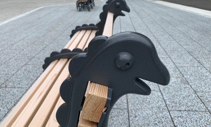 In Photos: 'Dinosaur' benches in central Japan create social media buzz ...