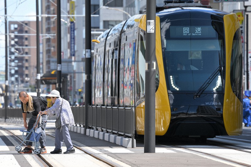 In Photos: Japan's 1st all-purpose-built LRT line opens - The Mainichi