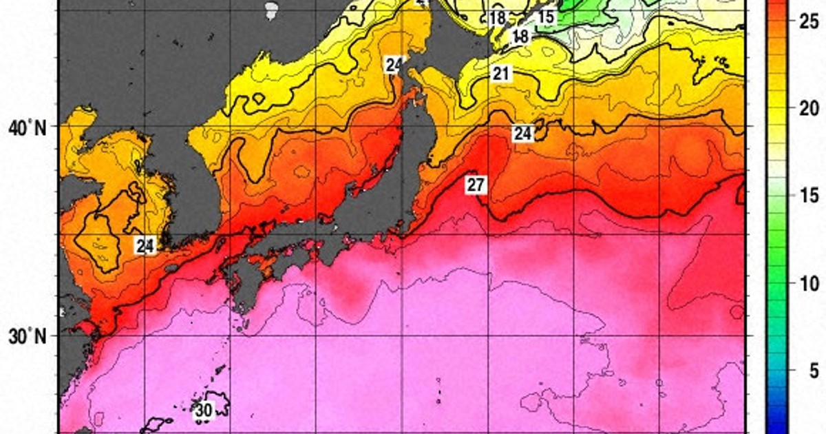 Sea surface temperatures around Japan set to hit 2nd straight monthly ...