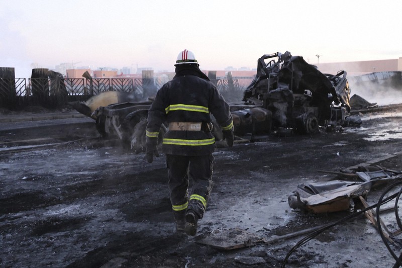 Collision of gas truck and car in Mongolia sets off explosions that ...