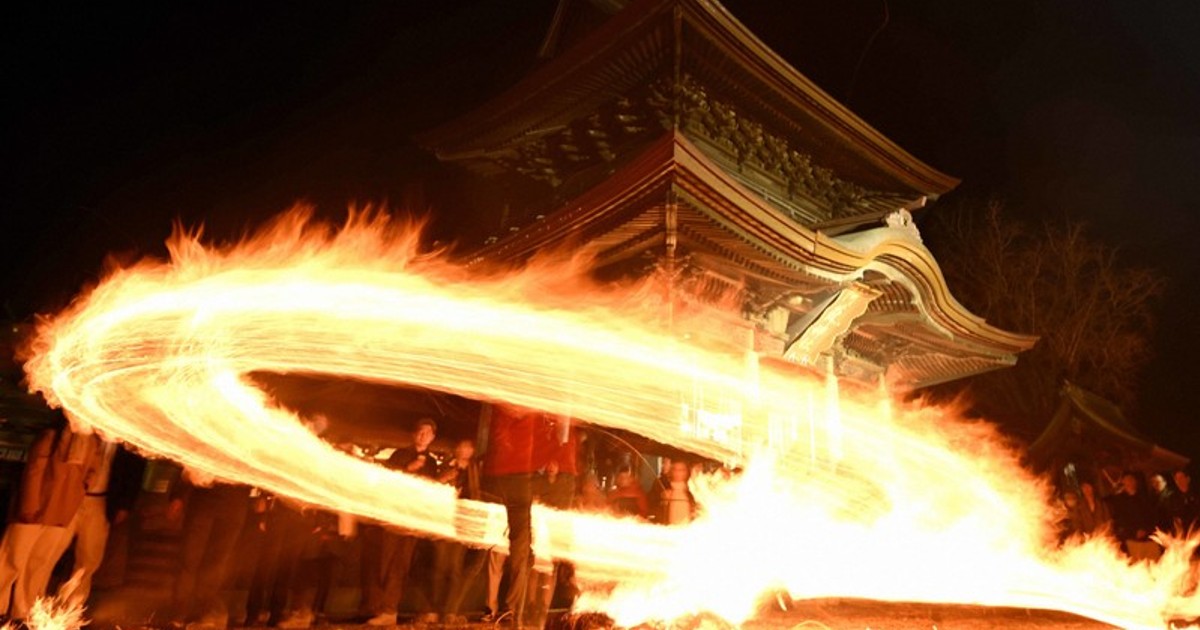 In Photos: Rings of fire spun at southwest Japan shrine to pray for ...
