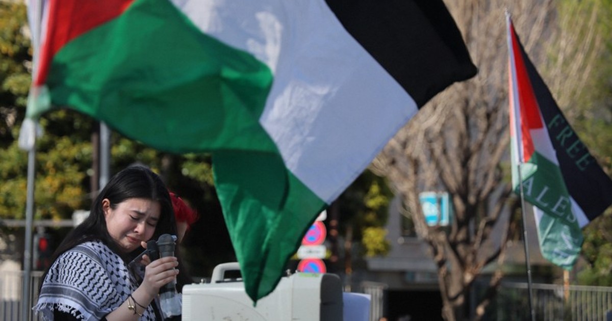 In Photos: Tokyo protesters demand end to Israeli assault on Gaza Strip ...