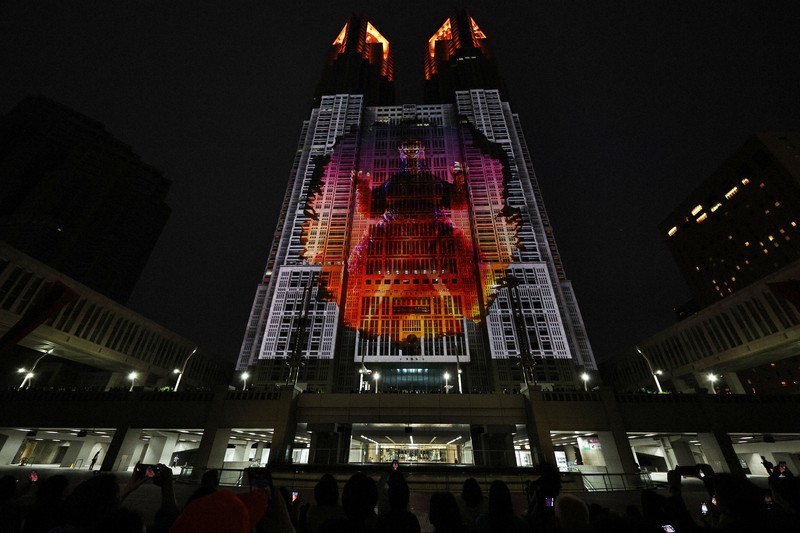 In Photos: Ginormous Godzilla, Mechagodzilla projected on Tokyo gov't ...