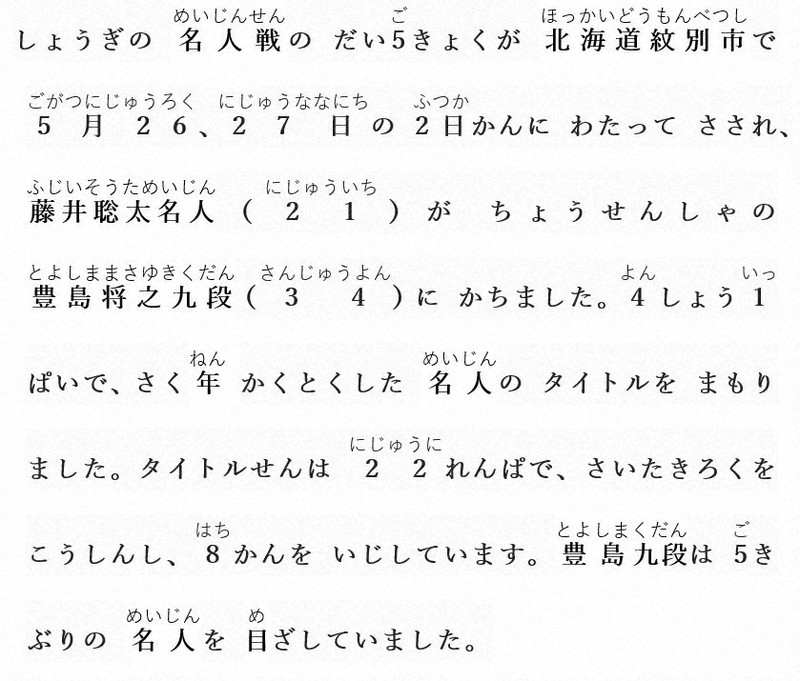 Easy Japanese news in translation: Sota Fujii defends shogi Meijin ...