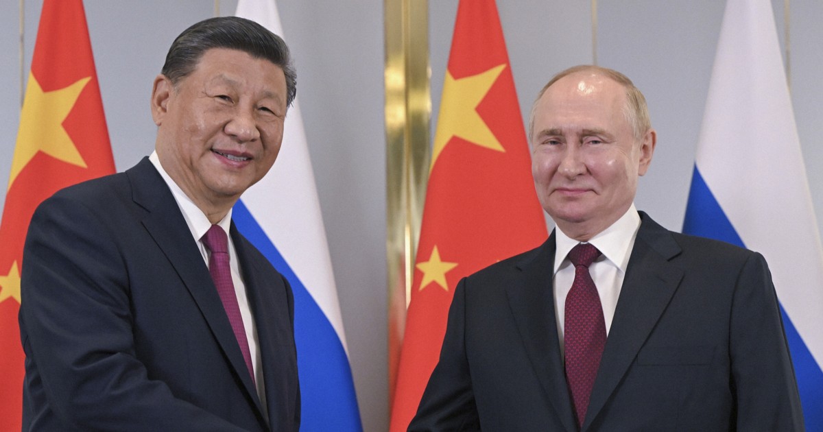 Leaders of Russia and China meet at a Central Asian summit in a show of ...