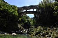 Retro Japan in Photos: 1918 bridge's gridlike pillars cross ravine in ...