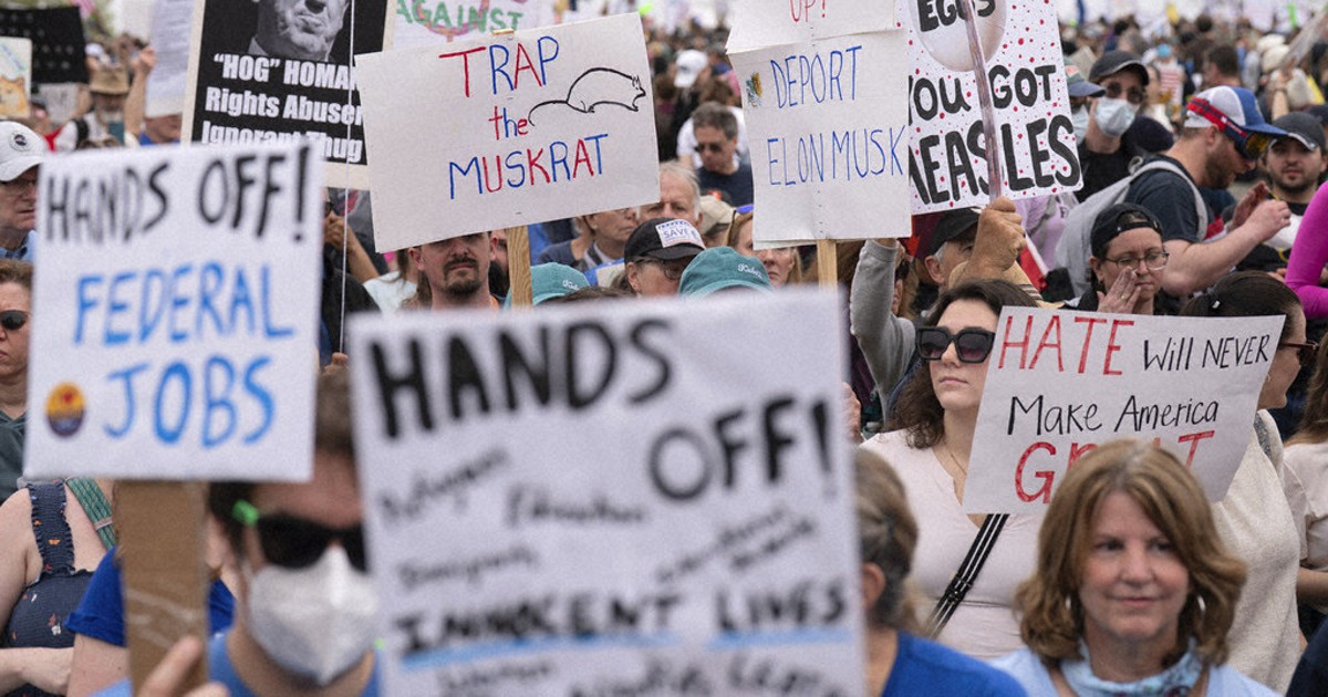 Angry protesters from New York to Alaska assail Trump and Musk in ...