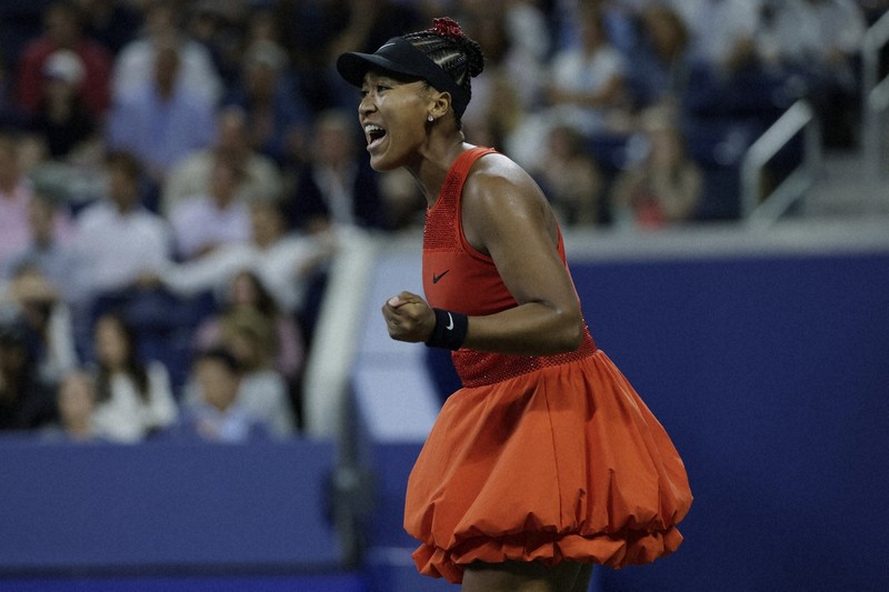 Everything comes up roses for Naomi Osaka in sparkly red look for US ...