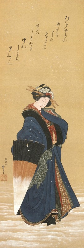 Hokusai's painting of woman sells for record 621 mil. yen at auction - The Mainichi