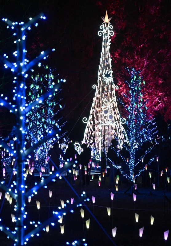 In Photos: Illuminations warm hearts at park in Japan's Yamagata Pref ...