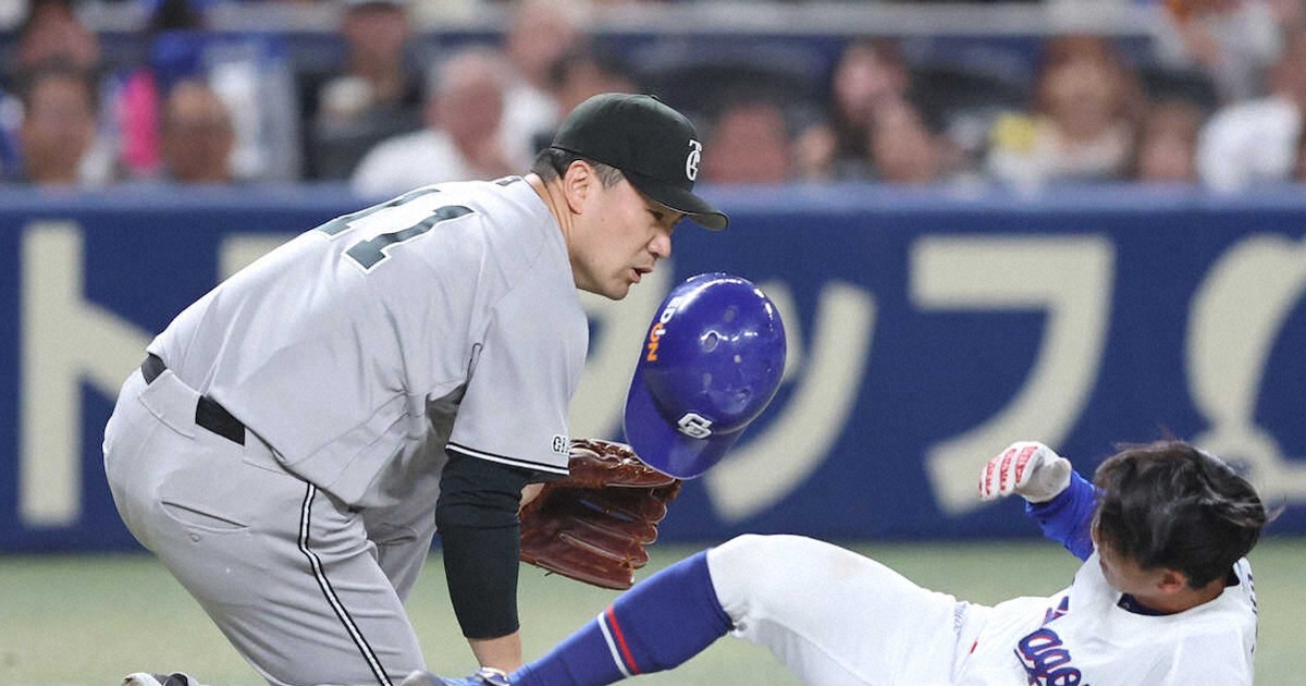 巨人・田中将大が痛恨の走塁妨害 挟殺プレーで走者と激突 追加点を奪われ…5回4失点で降板（スポニチ） | 毎日新聞